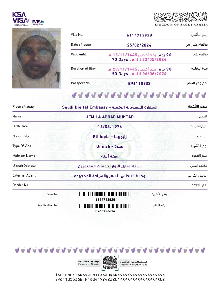Jemila Abrar Muktar-Visa | PDF