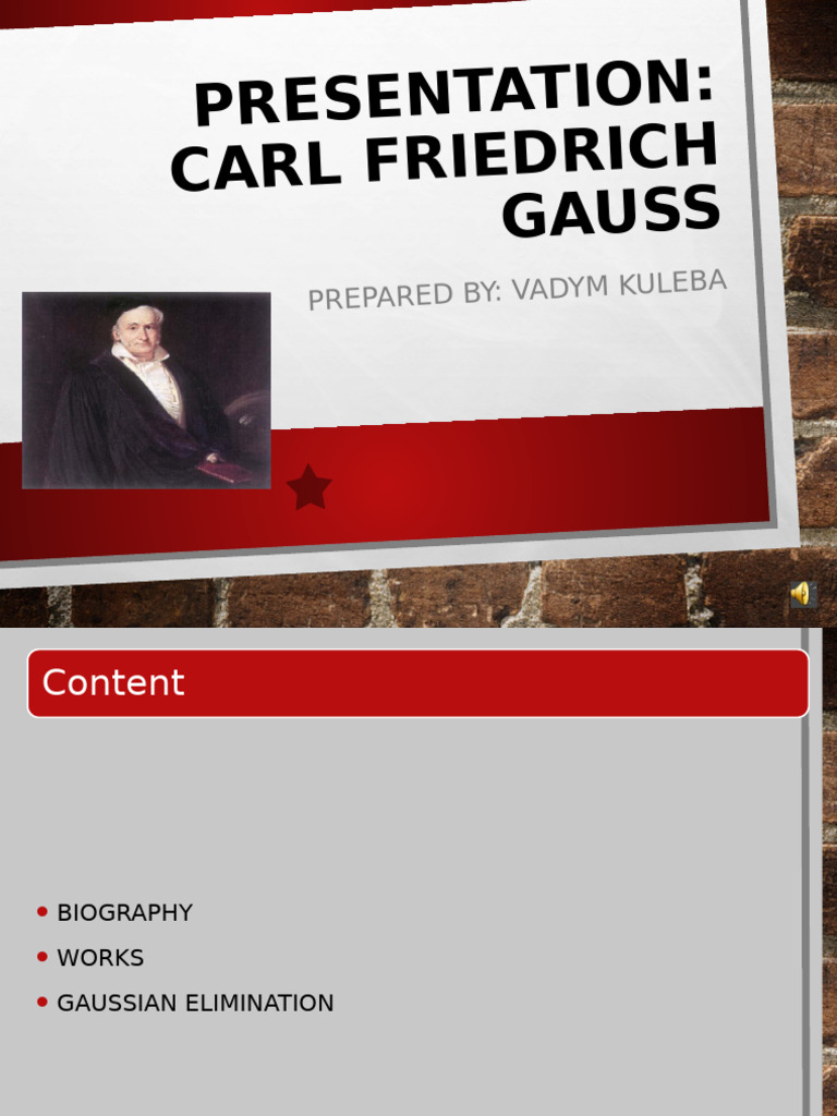 Carl Friedrich Gauss PresentationVadymKuleba | PDF | Matrix ...