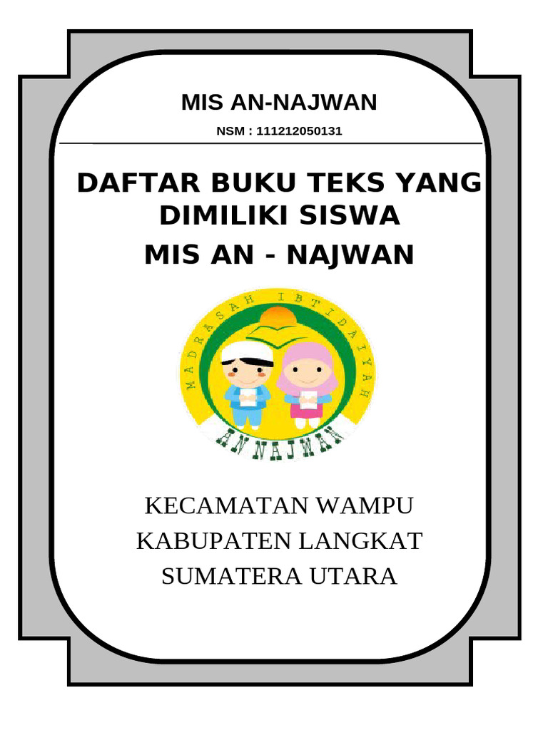 Cover Daftar Buku Teks Yang Dimiliki Siswa | PDF