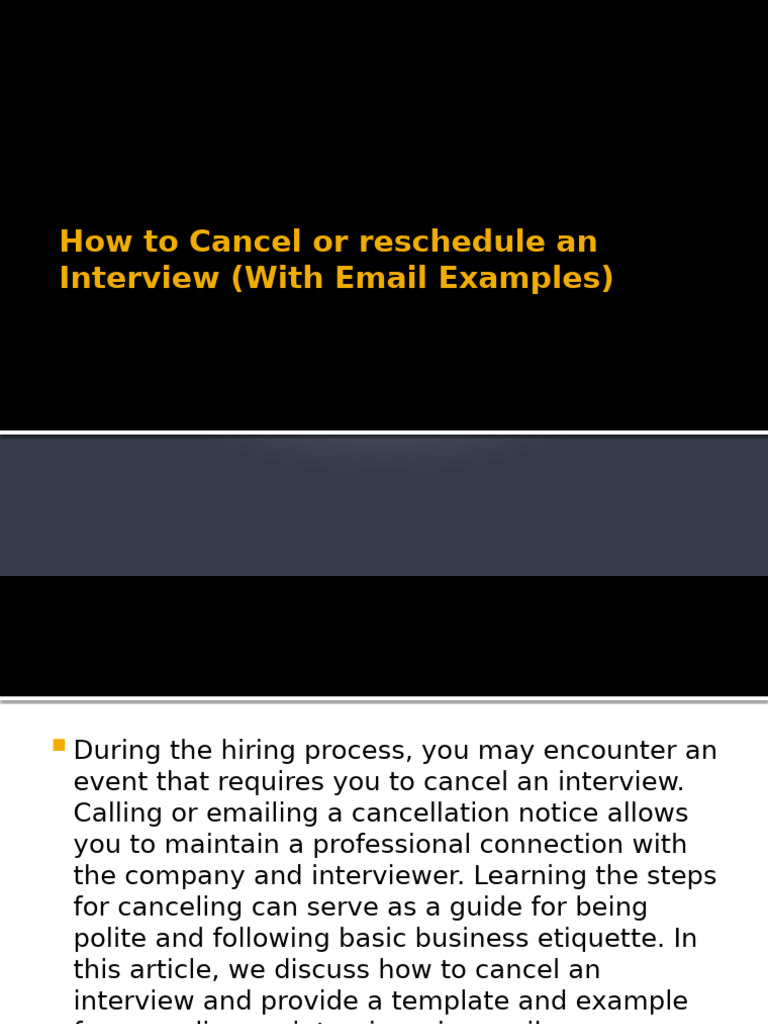 Cancel Interview | PDF