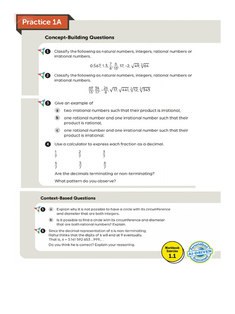 Chapter 1 Numbers_Students' Book Practice | PDF