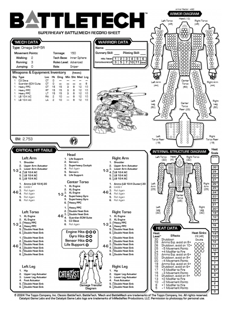 Omega Shp 5r | PDF | Battle Tech