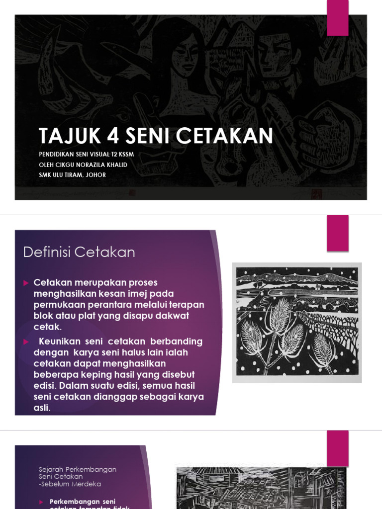 PSV T2 KSSM Tajuk 4 Seni Cetakan Zila Khalid ) | PDF