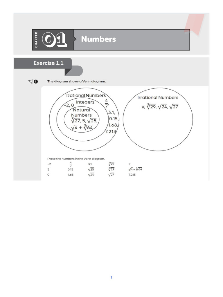 Chapter 1 Numbers - Workbook Practice - Answer | PDF | Rational Number | Numbers