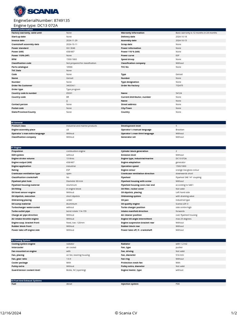 Scania DC13 - #8749135 | PDF | Engines | Pump