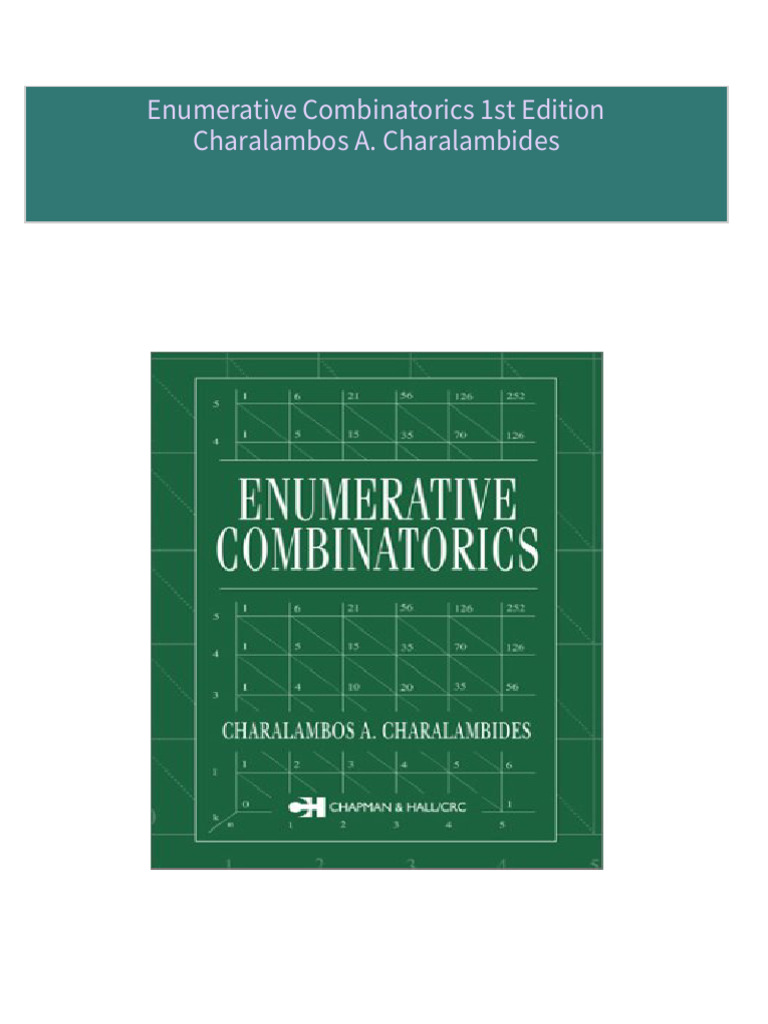 Enumerative Combinatorics 1st Edition Charalambos A Charalambides All