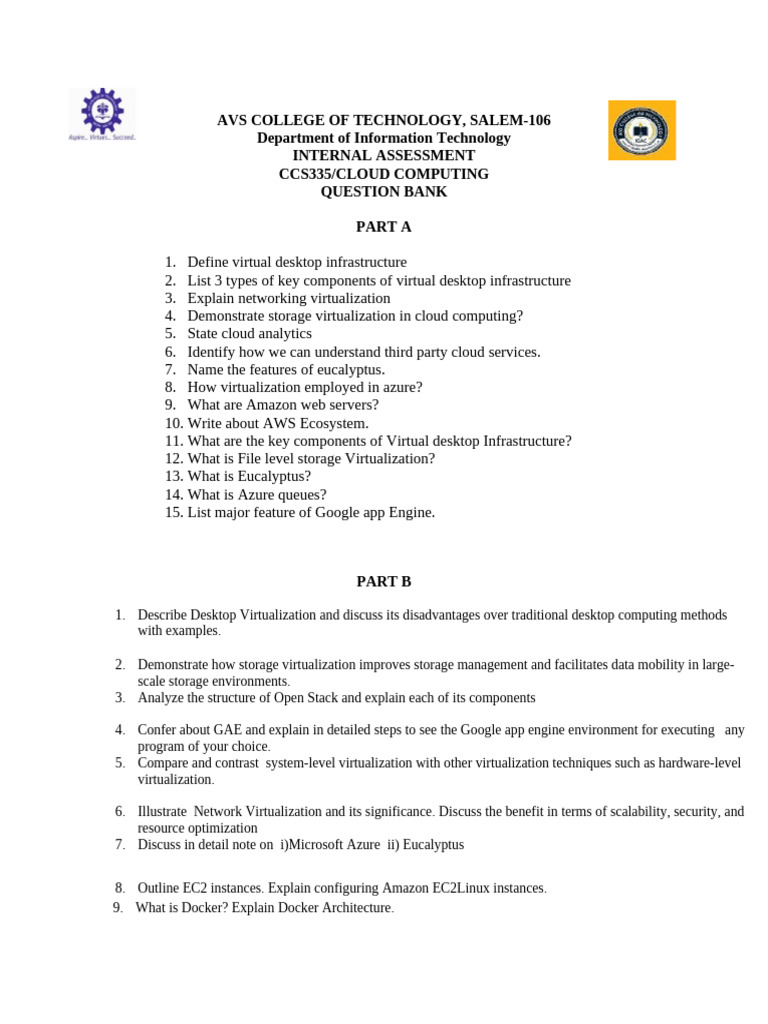 IAT2 - Question Bank - CC | PDF