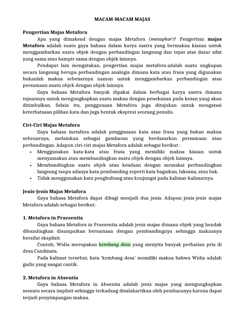 Macam-Macam Majas | PDF