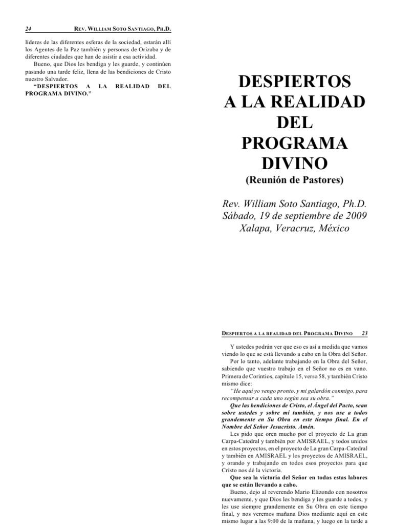 2009 09 19 RM Despiertos A La Realidad Del Programa Divino Booklet | PDF | Cristo (título) | Jesús