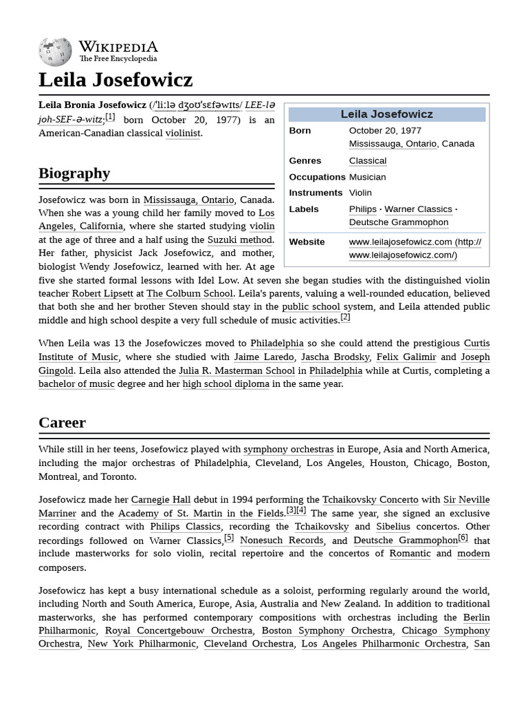 Leila_Josefowicz | PDF | Classical Music | Orchestras