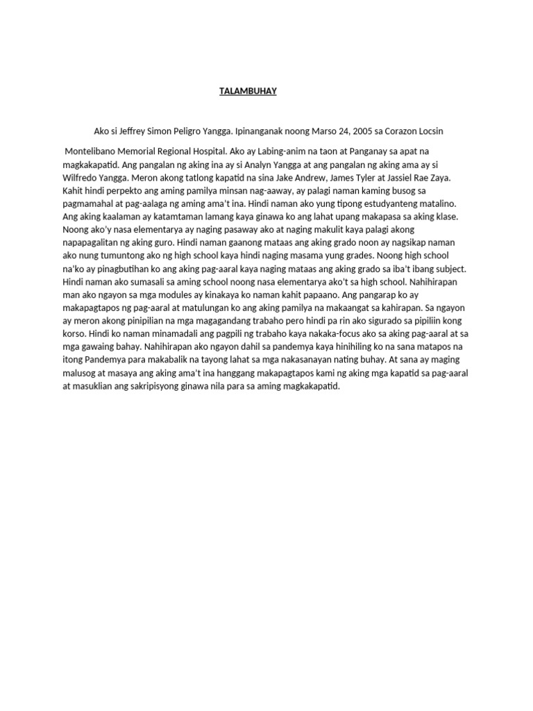 TALAMBUHAY | PDF