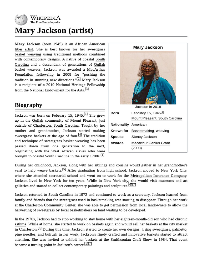 Mary Jackson (Artist) | PDF