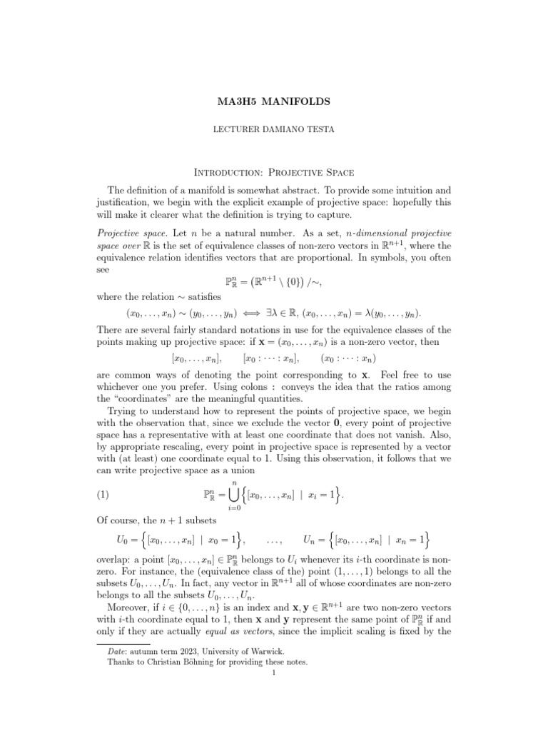 Manifolds 2023 6 | PDF | Manifold | Euclidean Vector