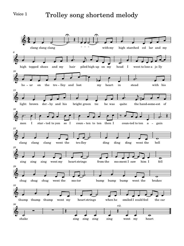 Trolley - Song - Shortend Melody-Voice - 1 | PDF