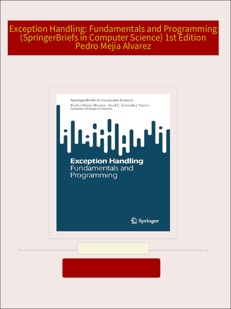 Free Pdf Sample Exception Handling Fundamentals And Programming Springerbriefs In Computer 