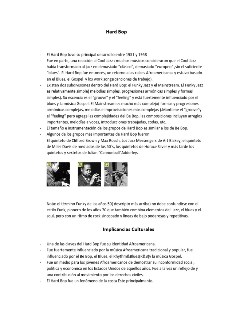 Hard Bop | PDF | Jazz | Blues