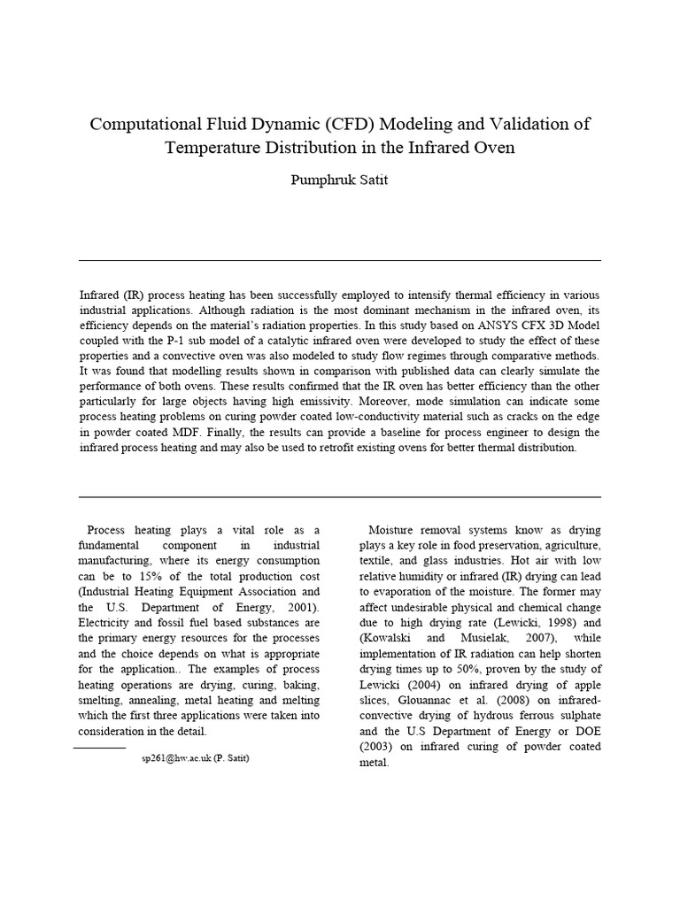 Computational Fluid Dynamic (CFD) Modeling and Validation of Temperature Distribution in The ...