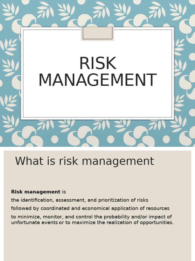 Risk Management | PDF | Risk | Risk Management
