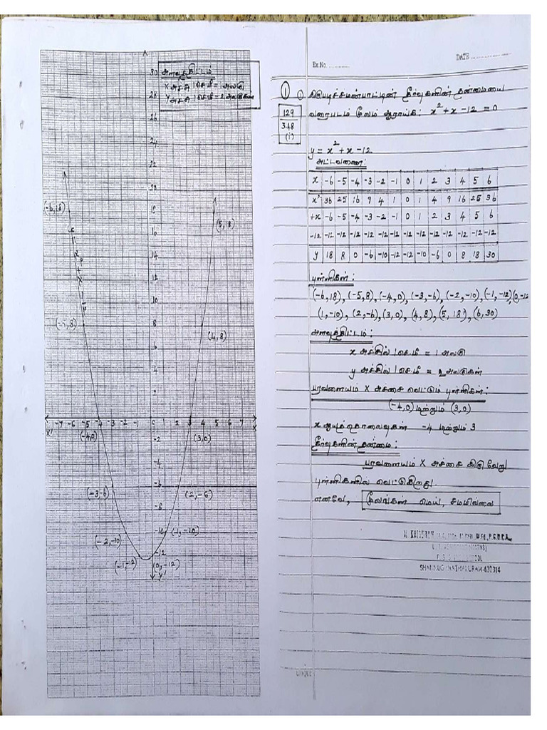 Namma Kalvi 10th Maths Graph Study Material TM 214025 | PDF