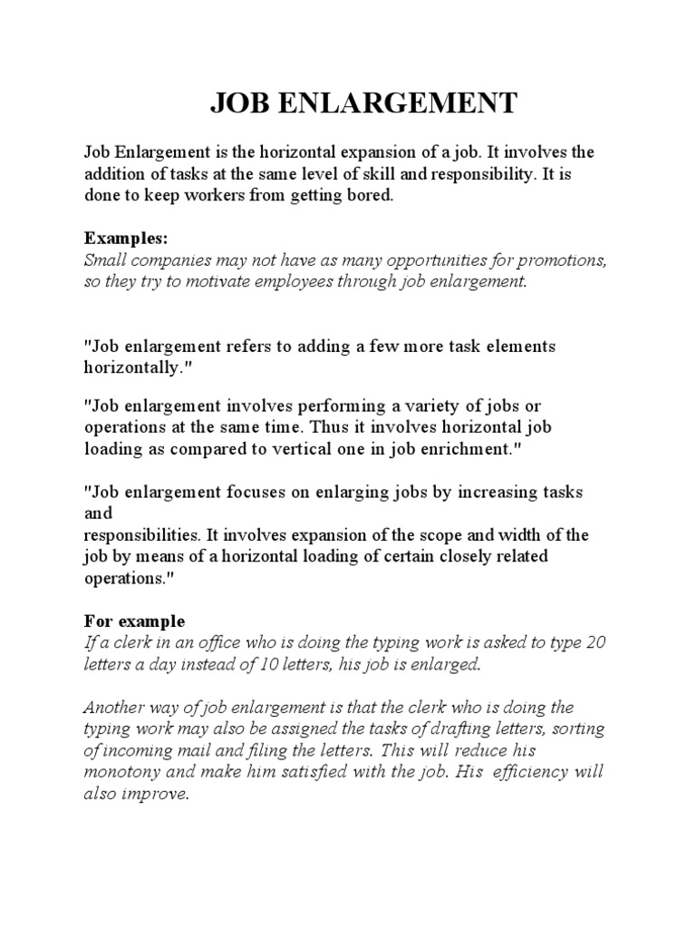 An Analysis of Job Enlargement and Job Enrichment: Strategies for ...