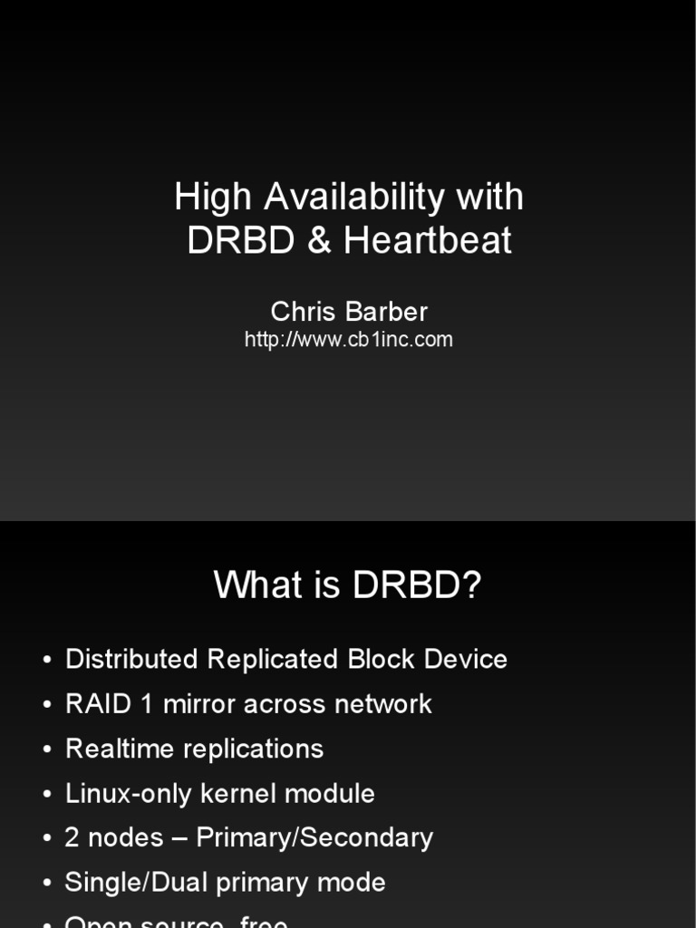 High Availability With DRBD Heartbeat | PDF | Web Server | Internet & Web