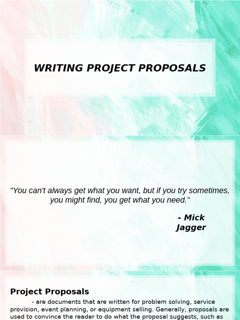 Writing Project Proposal | PDF | Request For Proposal
