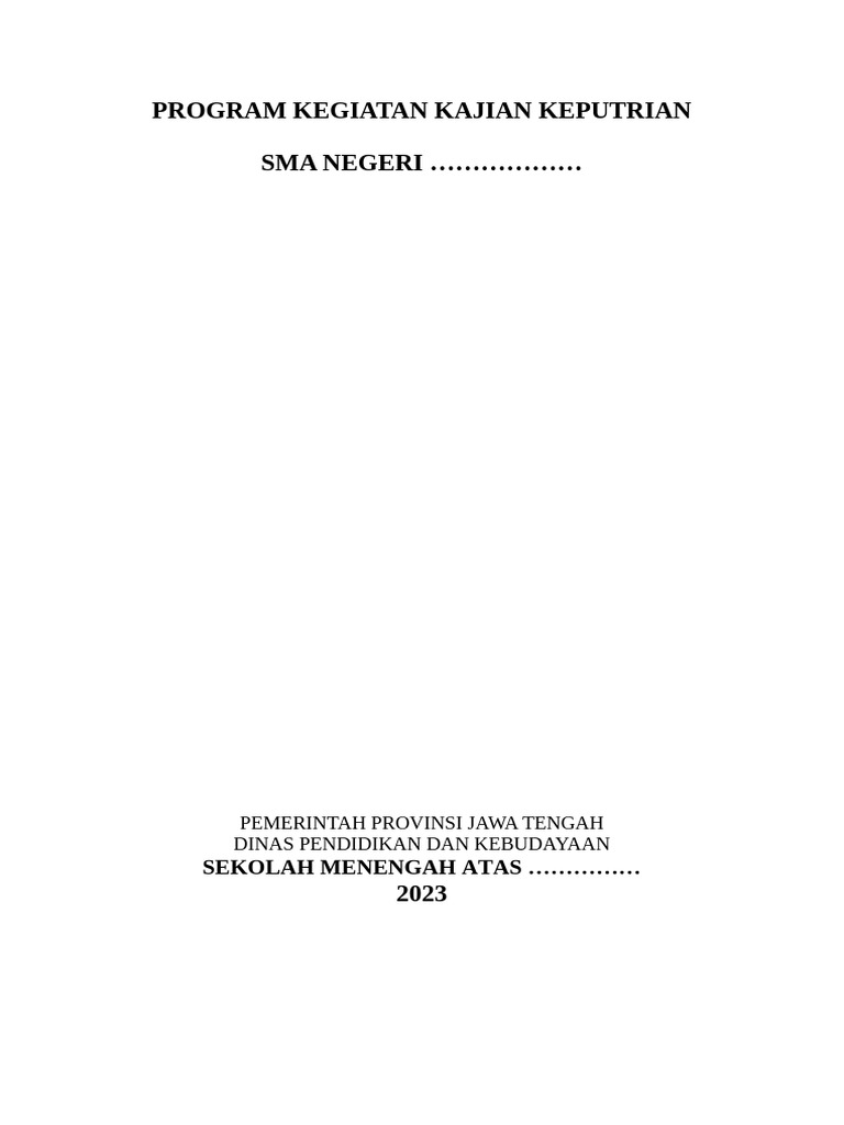 Program Kegiatan Kajian Keputrian | PDF