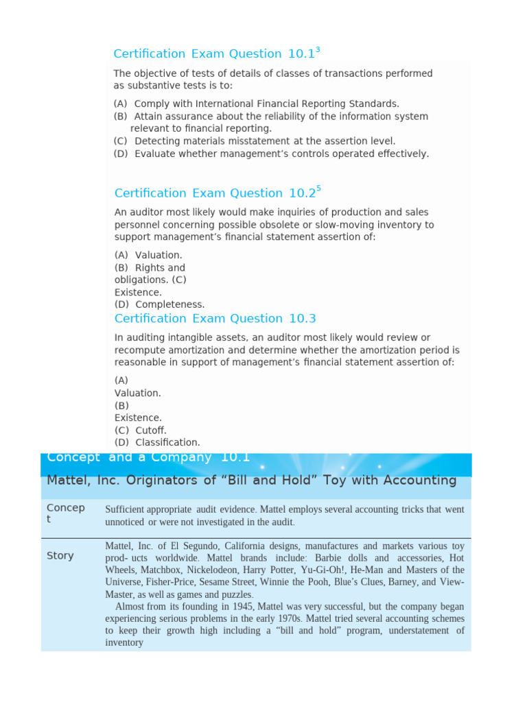 Audit and Evidence Case Study | PDF | Audit | Business