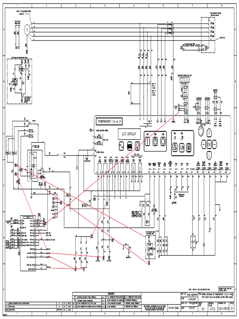 532-0978 - 01 - Wiring Diagram of PowerWizard 1.1+ - 2.1 Panel For 24VDC 4012-46 Engine With ...