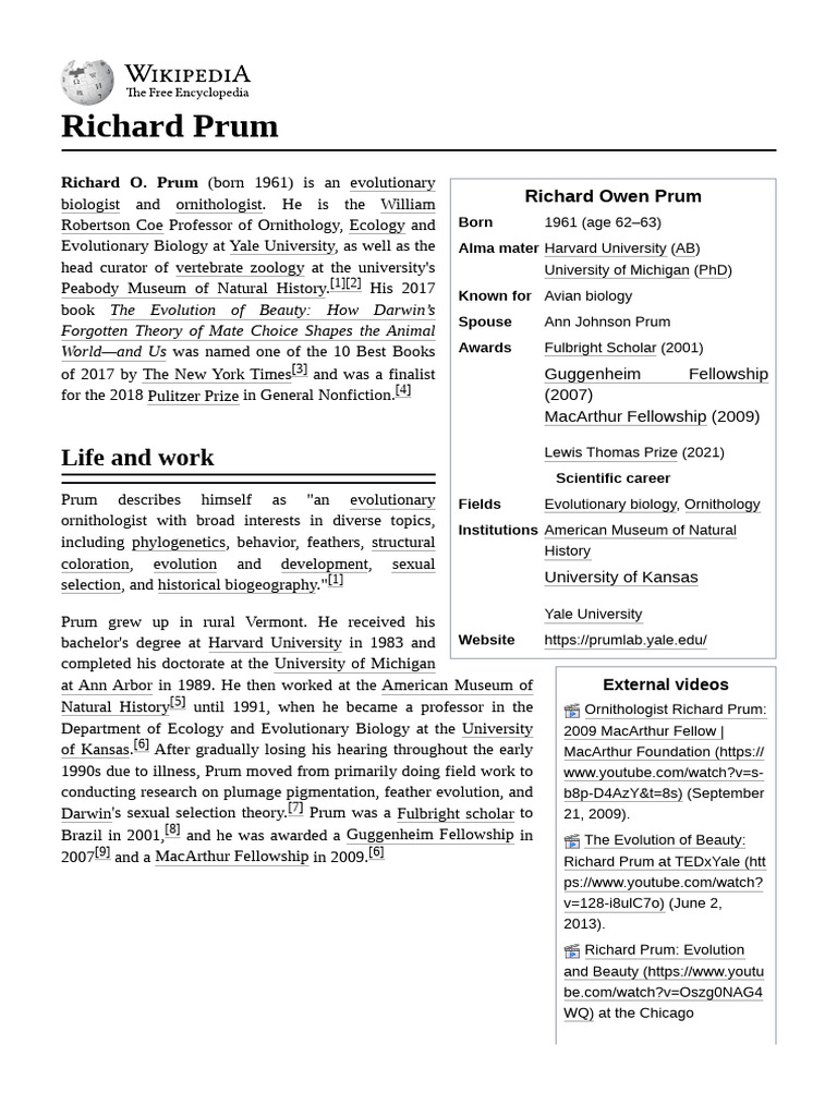 Richard_Prum | PDF | Evolutionary Biology | Biological Evolution