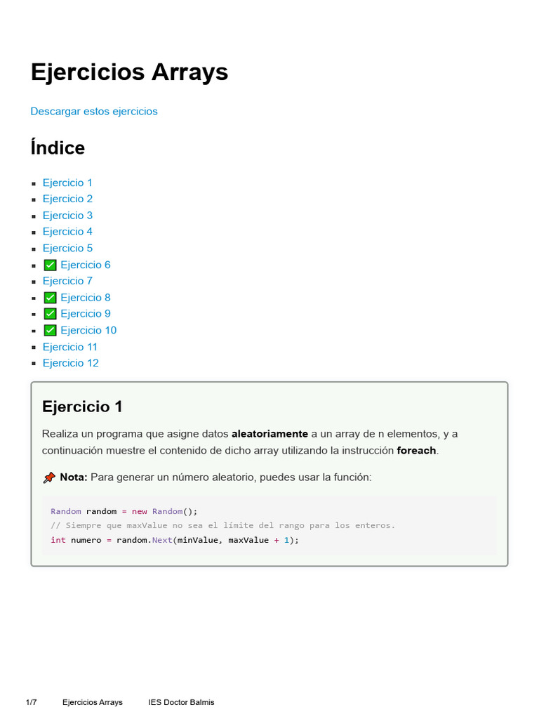 2 Ejercicios Arrays | PDF | Contraseña | Programación de computadoras
