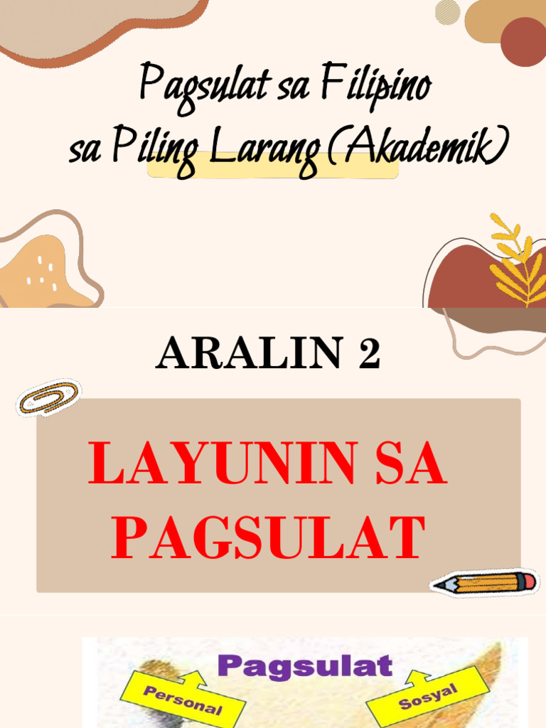 ARALIN 2 at 3 LAYUNIN at TEKNIKAL | PDF