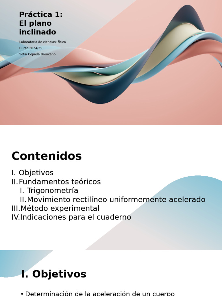 Práctica 1. El Plano Inclinado | PDF | Fuerza | Aceleración