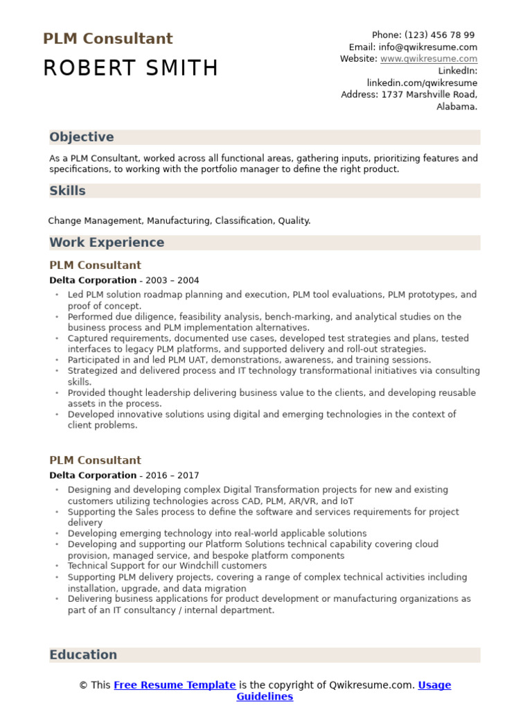 PLM Consultant 1693825918 | PDF | Product Lifecycle | Business