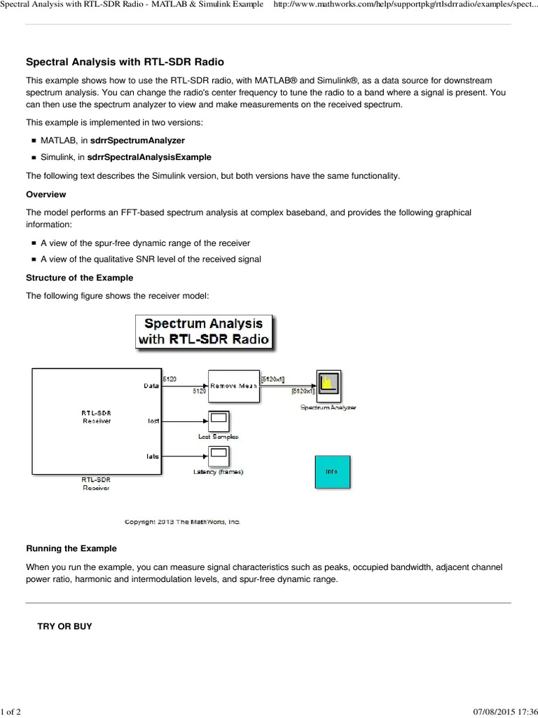 Spectral Analysis RTL SDR Radio Example - Json | PDF
