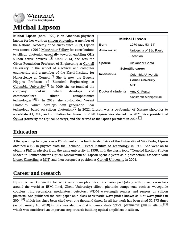 Michal_Lipson | PDF | Photonics | Electrodynamics