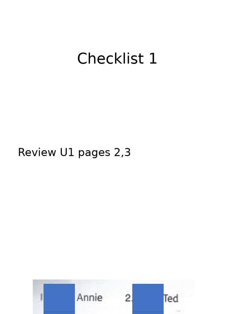 ET1 Checklist | PDF