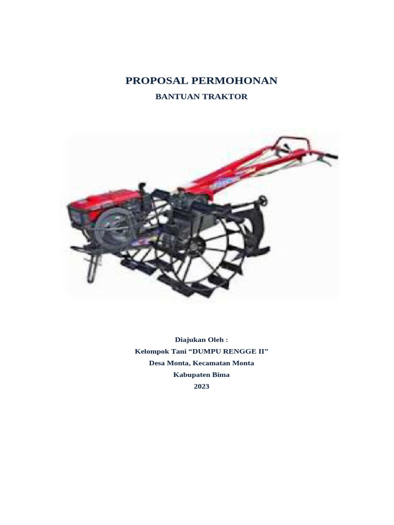 Proposal Permohonan Traktor Arsyad | PDF