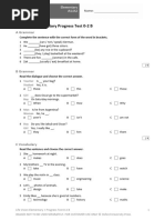 Life Vision Pre-Intermediate Unit 3 Test | PDF