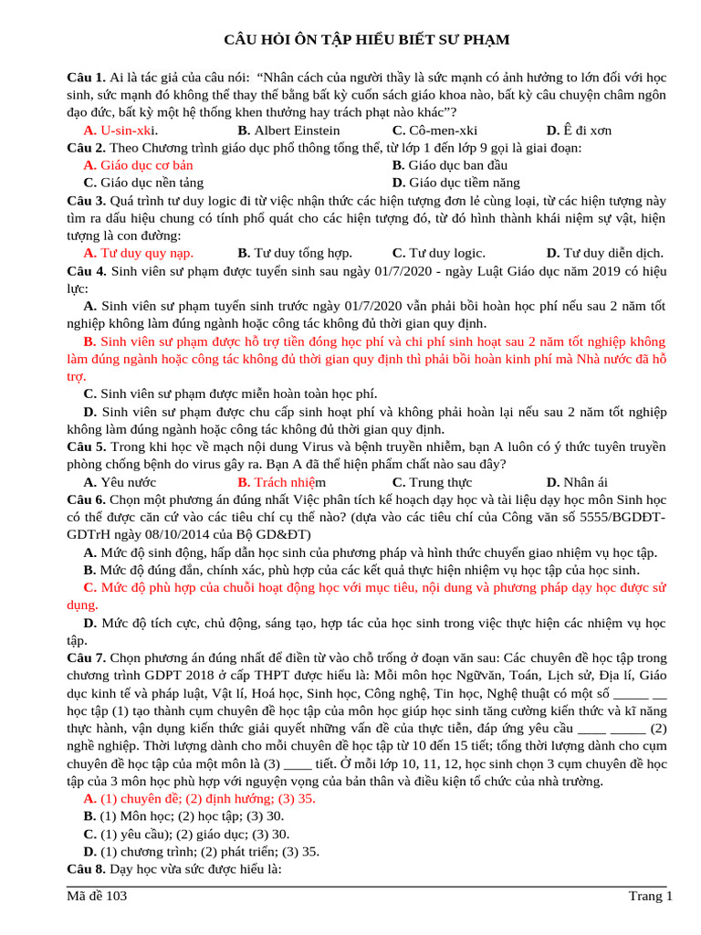 CH On Tap Hieu Biet SP | PDF