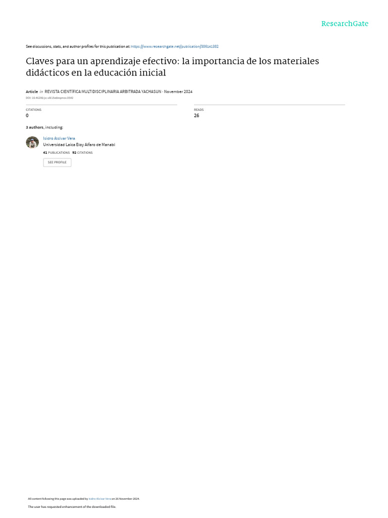 ARTÍCULO 4 Claves para un aprendizaje efectivo la importancia de los materiales | PDF ...