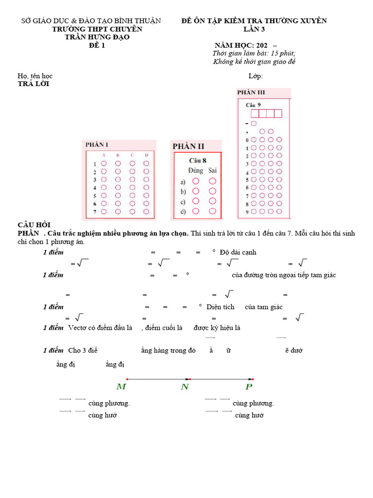 Ôn Tập Kttx Toán 10 Lần 3 (Hs) | PDF