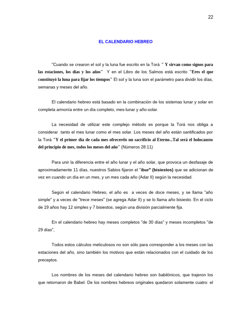 Año Actual en el Calendario Hebreo | PDF | Calendario hebreo | Año