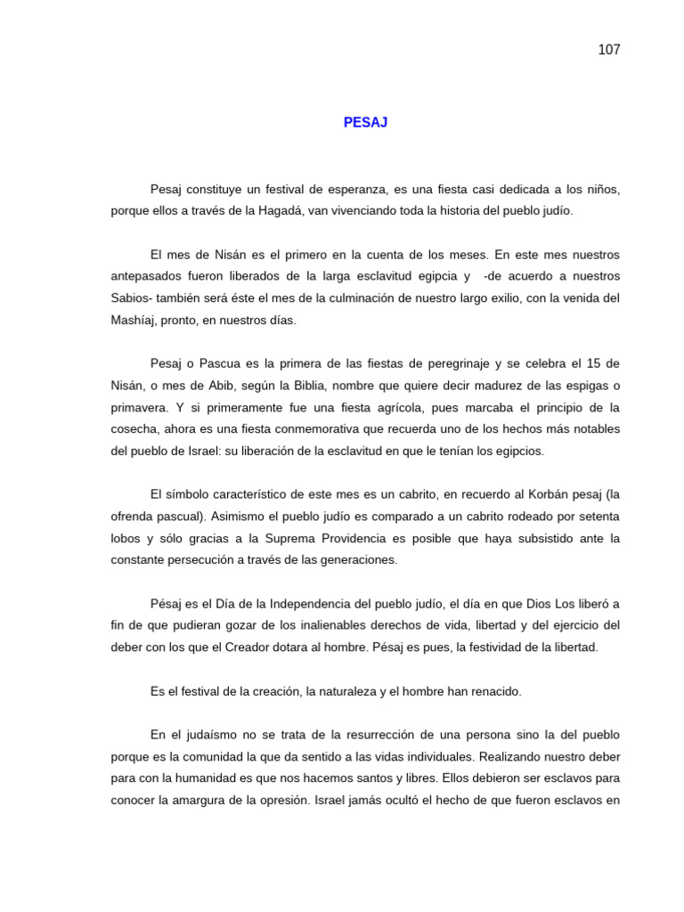 PESAJ | PDF | Moisés | Pascua