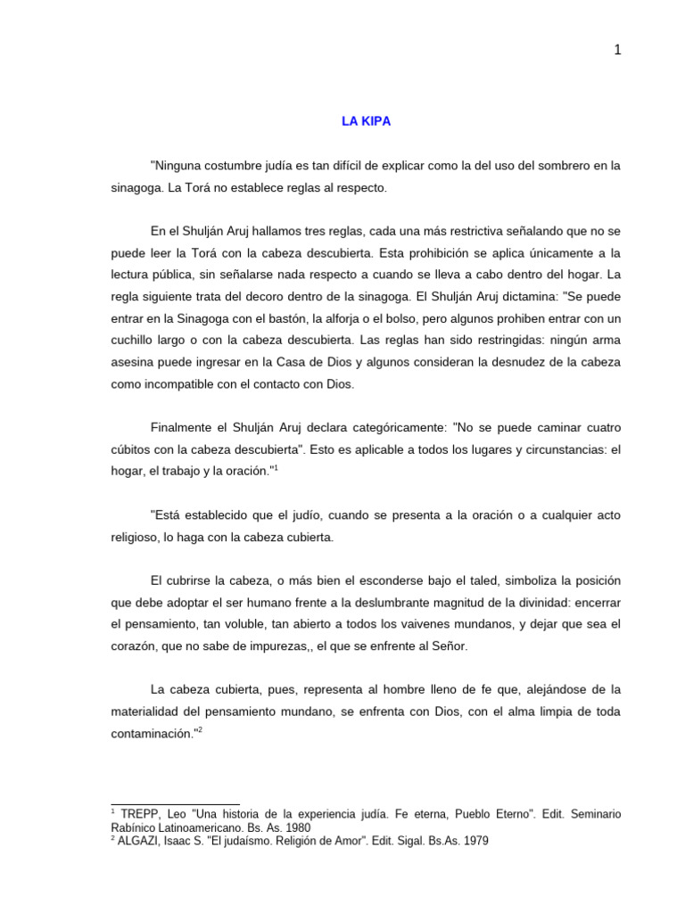 La Kipa | PDF | Sacerdote | Judios y judaísmo