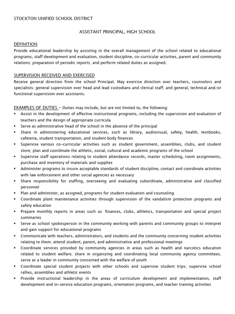Assist Principal High School | PDF | Teachers