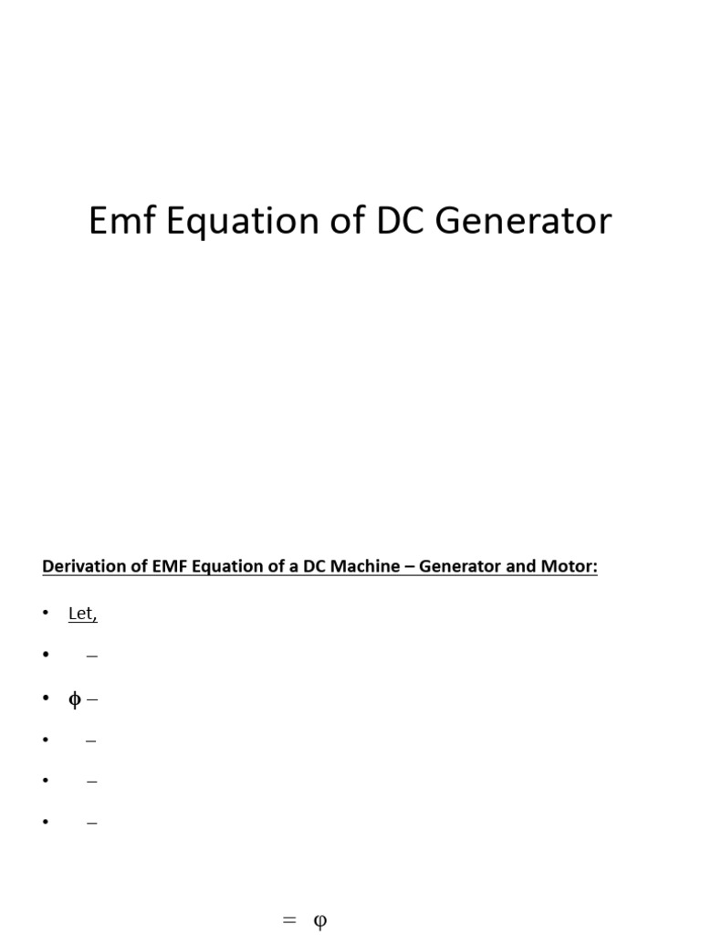 Emf Equation of DC Generator | PDF | Electric Motor | Electric Generator