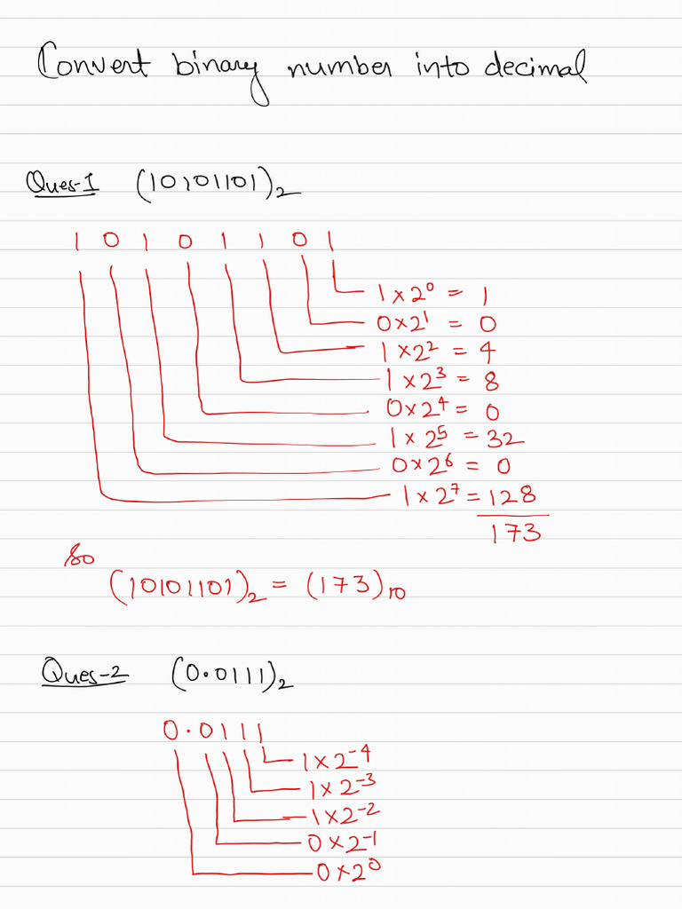 Binary To Decimal Conversion - 221018 - 134352 | PDF