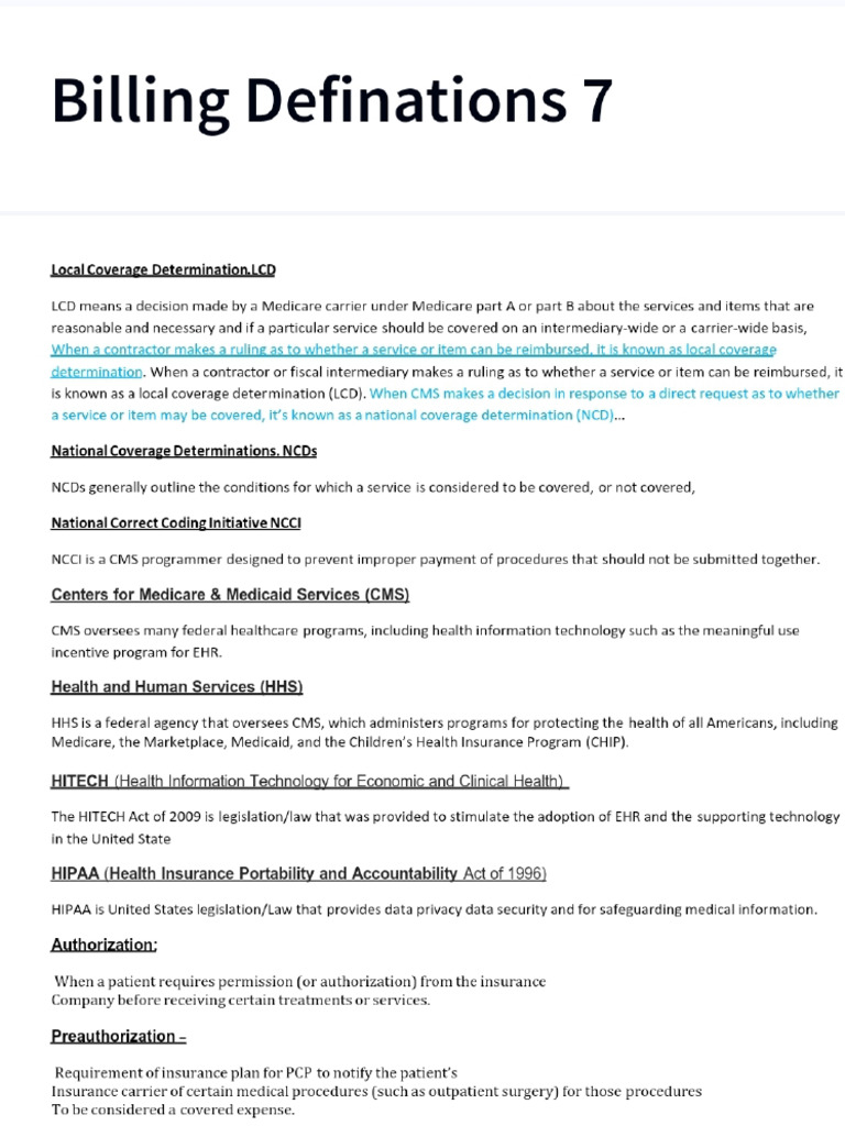 Medical Billing Definition | PDF