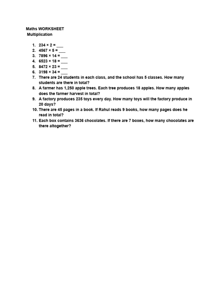 Multiplication Pdf